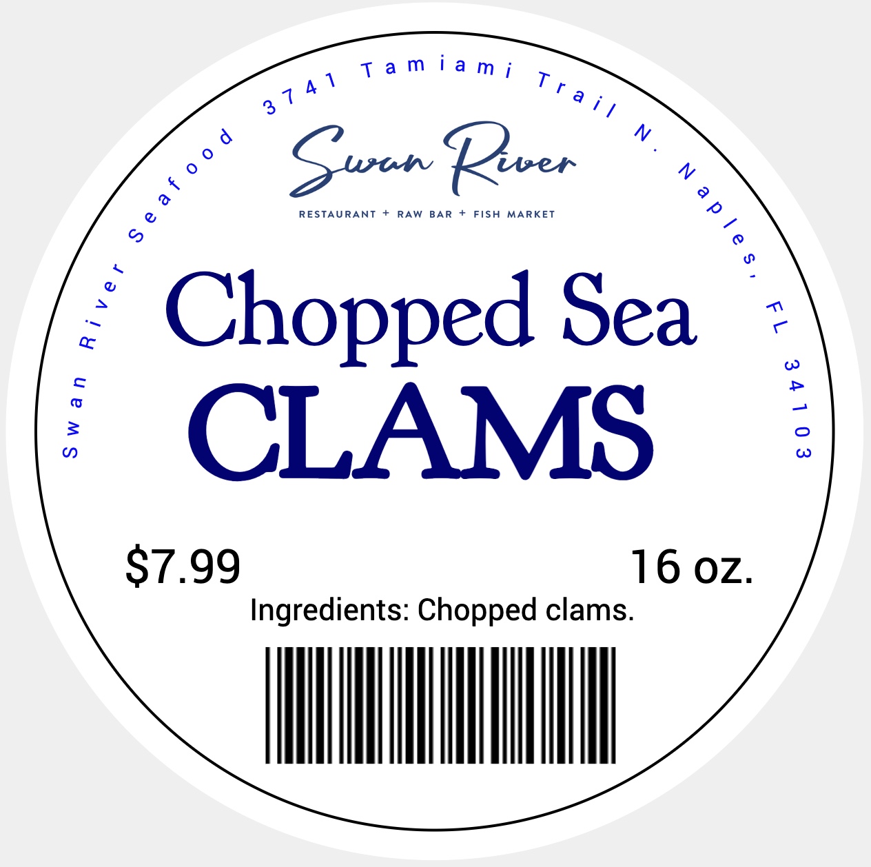 Chopped Sea Clams Frozen | Swan River Seafood